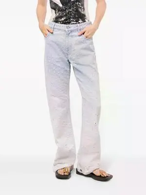 Rabanne Distressed Ombré Straight-leg Jeans