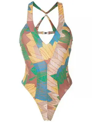 AMIR SLAMA Metallic Stitching Swimsuit - Multicolour