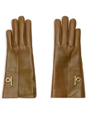 Burberry Leather Gloves - Brown