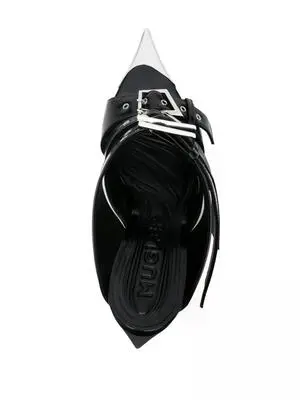 MUGLER 90mm Fang Buckled Leather Sandals