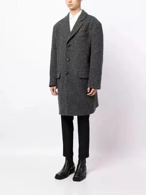 Moschino Slogan-print Wool Pea Coat