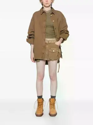 Attico Fay Denim Cargo Miniskirt