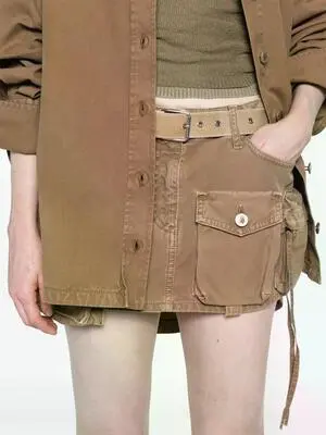 Attico Fay Denim Cargo Miniskirt