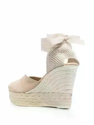 Manebí Hamptons Suede Wedge Sandals - Neutrals