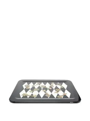 FORNASETTI Gold Keys-print Rectangular Tray