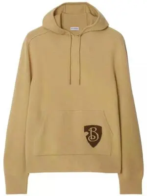 Burberry Intarsia-knit Logo Wool-blend Hoodie