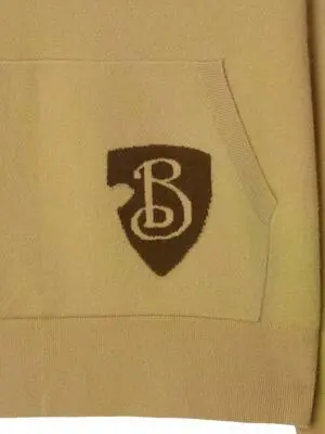 Burberry Intarsia-knit Logo Wool-blend Hoodie