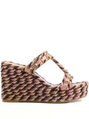 Valentino Garavani 90mm Rockstud Wedge Sandals