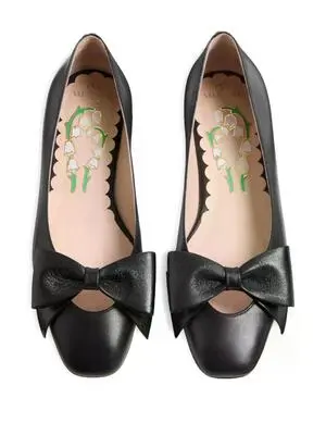 Valentino Garavani Bow Detail Ballet Flats - Black