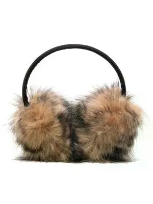 UNREAL FUR Leopard Print Faux Fur Earmuffs - Neutrals