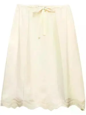Prada Drawstring-waist Silk Midi Skirt
