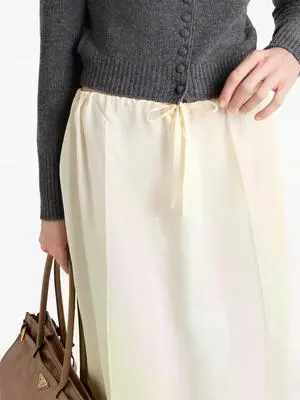 Prada Drawstring-waist Silk Midi Skirt