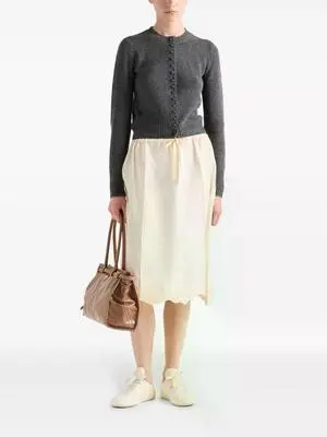 Prada Drawstring-waist Silk Midi Skirt