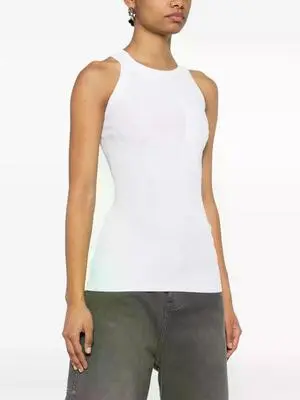 Sportmax Ribbed Sleeveless Crewneck Tank Top With Chest Pocket