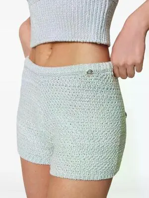 TWINSET Textured Knit Thigh-length Shorts With Logo