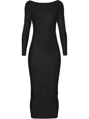 MARGHERITA MACCAPANI Monogram-pattern Midi Dress - Black