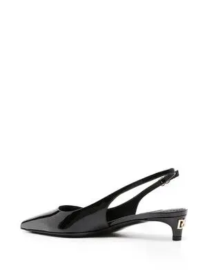 Dolce & Gabbana 40mm Patent Slingback Pumps - Black