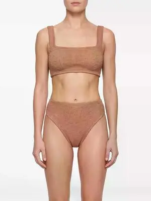 Hunza G Xandra Crinkle-effect Bikini - Neutrals
