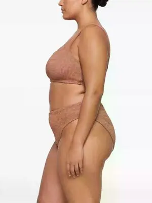 Hunza G Xandra Crinkle-effect Bikini - Neutrals