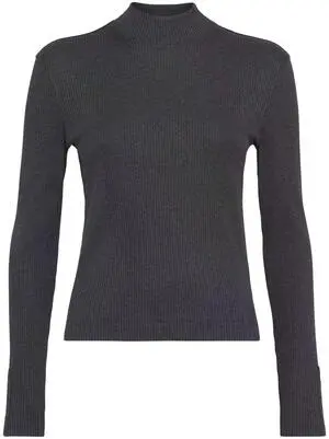 Brunello Cucinelli Roll-neck Ribbed Jersey Top