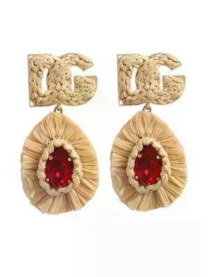 Dolce & Gabbana Logo Clip Earrings - Neutrals