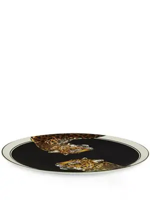 Dolce & Gabbana Leopard-print Porcelain Platter - Black