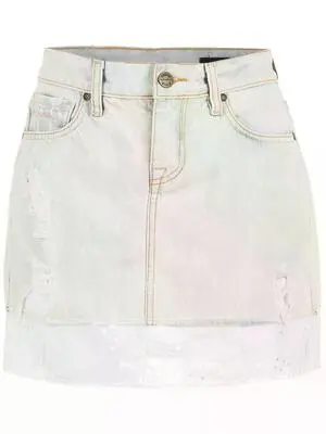 AMIR SLAMA Broderie-anglaise Trim Denim Skirt