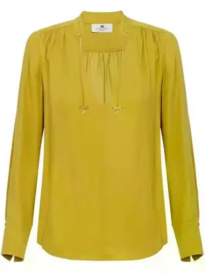 Elisabetta Franchi Logo-charm Georgette Blouse