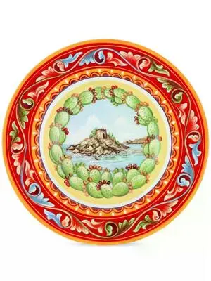 Dolce & Gabbana 2 Piece Fine Porcelain Soup Plate Set - Red