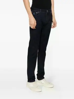 Corneliani Logo-appliqué Straight-leg Jeans - Blue