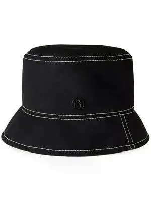 MAISON MICHEL Axel Contrast-stitching Bucket Hat - Black
