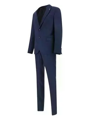 MANUEL RITZ Wool Single-breasted Suit - Blue