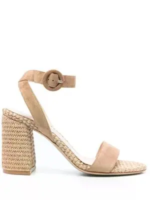 GIANVITO ROSSI Luana Suede Sandals - Neutrals