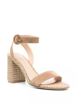 GIANVITO ROSSI Luana Suede Sandals - Neutrals