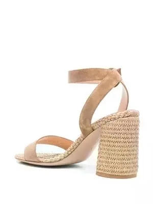 GIANVITO ROSSI Luana Suede Sandals - Neutrals