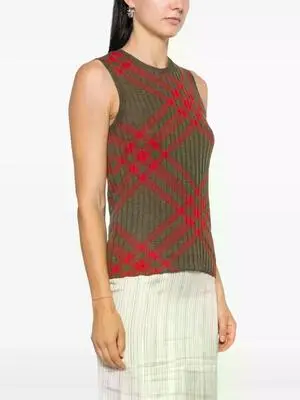 Burberry Check Wool Blend Tank Top