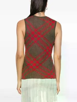 Burberry Check Wool Blend Tank Top