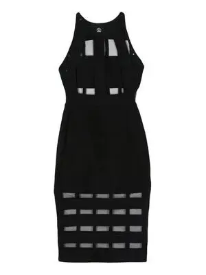 GENNY Semi-sheer Midi Dress - Black