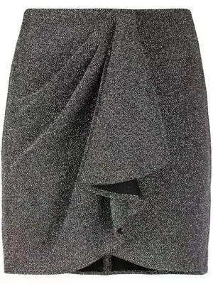 MARANT ETOILE Bergen Draped Mini Skirt - Silver