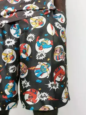 Moschino Graphic Print Silk Shorts