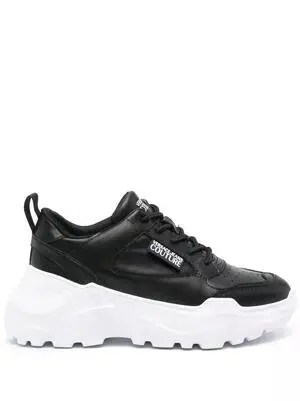 Versace Logo-patch Low-top Sneakers - Black