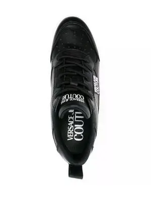Versace Logo-patch Low-top Sneakers - Black
