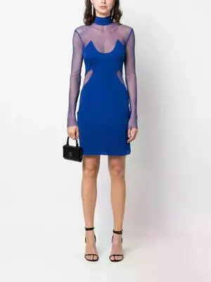 TOM FORD Crepe Mini Dress With Mesh Paneling