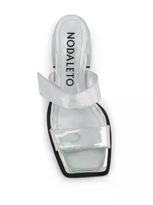 NODALETO Tone Leather Embossed Logo Sandals