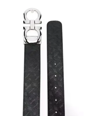 FERRAGAMO Gancini Reversible Belt - Black