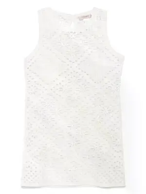 TWINSET Crochet-knit Mini Dress - White
