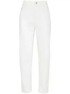 Brunello Cucinelli Monili-chain High-rise Tapered Jeans
