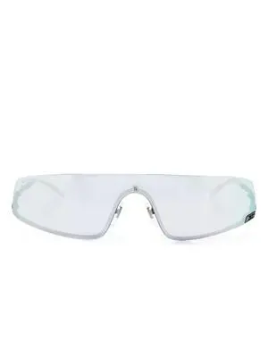 Gucci Square-G Motif Shield-Frame Sunglasses Black