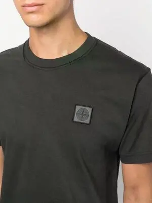 Stone Island Compass-patch Cotton T-shirt - Grey