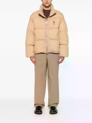 AMI Paris De Coeur Puffer Jacket - Brown